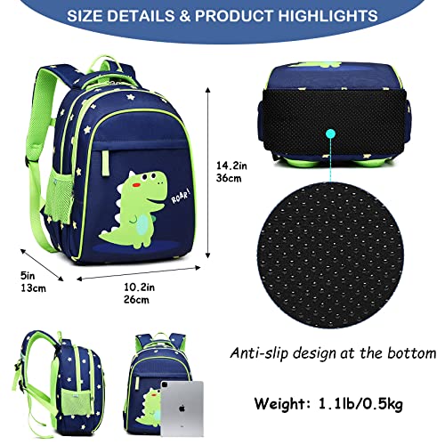 Kids Backpacks Kindergarten Elementary School Bag for Boys Girls Durable Children Travel Bookbag, Dinosaurs