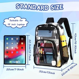 PIG PIG GIRL Clear Backpack Heavy Duty TPU，See Through School Backpack Stadium Approved，Quick Security Check See Through Backpack Transparent Bookbag, Black