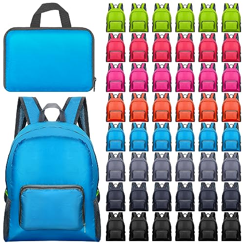 150 Pcs Backpacks Bulk, 17 Inch Lightweight Back Packs Foldable Basic Backpack Travel Book Bag for Charity Events (Multi Colors)