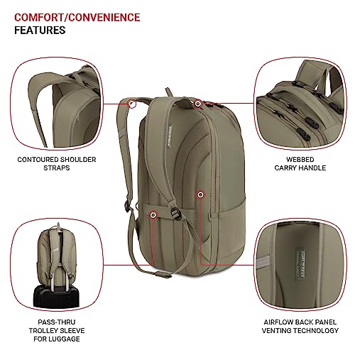 SwissGear 8119 Laptop Backpack, Olive, 19 Inches