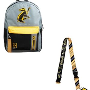 Bioworld Harry Potter Hufflepuff 16" Laptop Backpack & Lanyard Combo Set