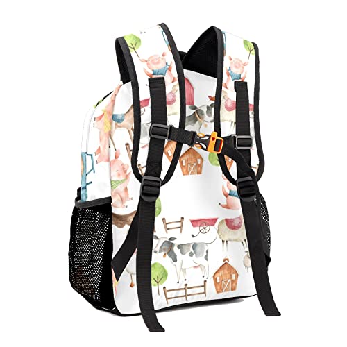 Urcustom Custom Kid Backpack, Farm Animals Farm House Personalized School Bookbag with Your Own Name, Customization Casual Bookbags for Student Girls Boys