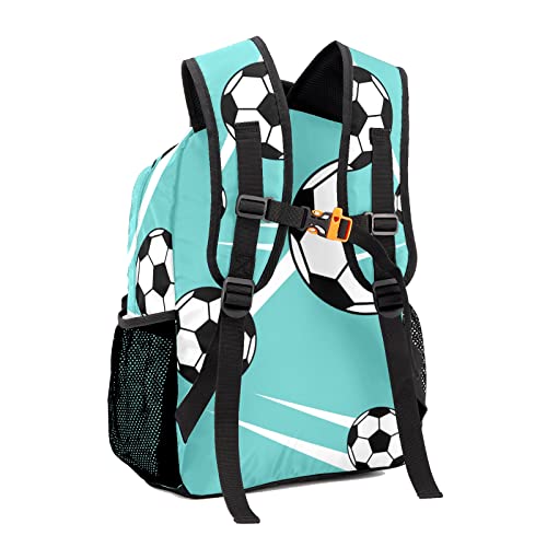 Urcustom Custom Kid Backpack, Sport Soccer Player Number Team Name Teal Personalized School Bookbag with Your Own Name, Customization Casual Bookbags for Student Girls Boys