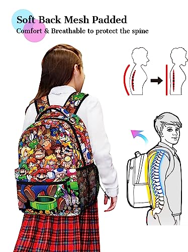 Super Cartoon Backpack Anime 3D Game Printed School Bookbag Laptop Backpacks Travel For Boys Girls Kids Back To-School