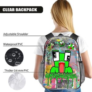 QIDOZVIY Transparent Clear Backpack Waterproof See Through Daypack Heavy Duty PVC Transparent Bookbag for Buy Girl 17IN