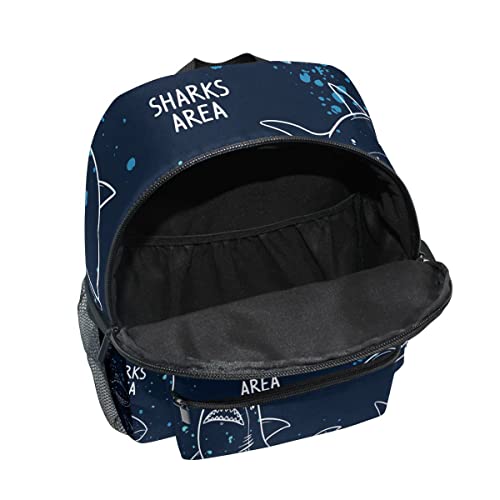 Glaphy Custom Kid's Name Backpack, Cartoon Sharks Cute Toddler Backpack for Daycare Travel Personalized Name Preschool Bookbag for Boys Girls