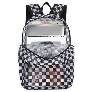 Xunteny Checkered Mesh Backpack for Girls Women, Semi-Transparent Kids School Backpack College Bookbag Casual Daypacks for Beach Gym Travel