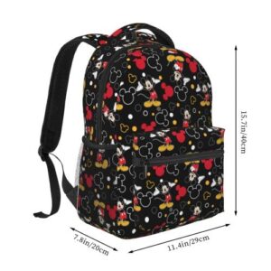 QANPE Fashion Cartoon Backpack for Women Girls Kids Cute Print School Backpack Travel Daypack Laptop Backpack