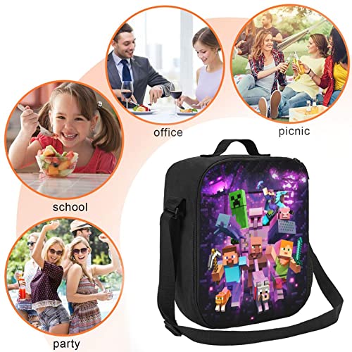 Exuatzs Kids Backpack for School,Game 17.3in Backpack Set for Teens Kids Boys, Lightweight Elementary Middle Bookbag for Students School Bookbag Set with Lunch Box and Pencil Case,3Pcs-A2