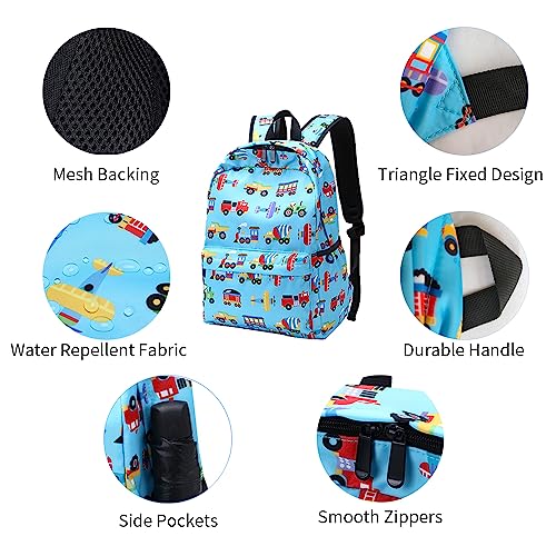 YUNYINIE Cute Car School Backpack for Boys, 16" Kids Preschool Bookbag Back to School Supplies Birthday Gifts for Kids