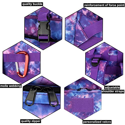 W WINTMING Hiking Backpack for Men 70L/100L Camping Backpack Military Rucksack Molle 3 Days Assault Pack for Backpacking (Purple Tie-Dye)