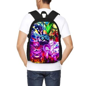 16" Boys Anime Backpacks For Teen Cartoon Backpacks Black Bookbag Lightweight Cute Daybag Travel Bag(A,15.7"*11.8"*5.5")