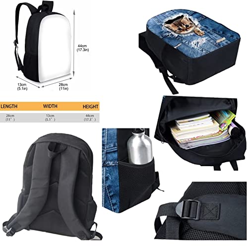 Glomenade Full Set of 3 School Bags for Kids Teenage Student Capybara Backpacks Casual Large Bookbag with Water Bottle Sleeve Insulated Thermal Lunch Bag