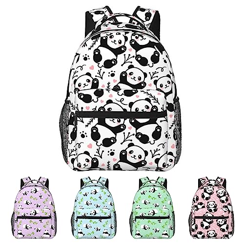 Yuvinw Cute Panda Backpack 17 Inch,Travel Backpacks Casual Daypack, Laptop Backpack For Women Men,With Adjustable Straps.Cute Panda