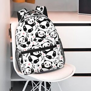 Yuvinw Cute Panda Backpack 17 Inch,Travel Backpacks Casual Daypack, Laptop Backpack For Women Men,With Adjustable Straps.Cute Panda