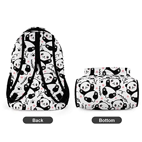 Yuvinw Cute Panda Backpack 17 Inch,Travel Backpacks Casual Daypack, Laptop Backpack For Women Men,With Adjustable Straps.Cute Panda