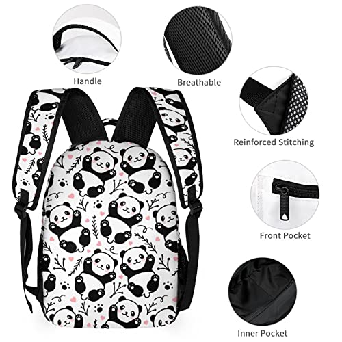 Yuvinw Cute Panda Backpack 17 Inch,Travel Backpacks Casual Daypack, Laptop Backpack For Women Men,With Adjustable Straps.Cute Panda