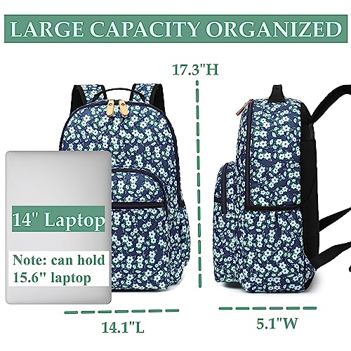 H HIKKER-LINK Sunflower Laptop Backpack for Women Casual Daypack Shoulder Bag Travel Floral Daypack Black