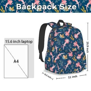 PARN Axolotl Backpack For Women Men, 16.9 Inch Axolotl Laptop Backpack College Bag Cute Travel Backpack