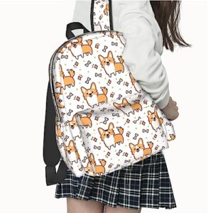 PARN Corgi Backpack For Women Men, 16.9 Inch Corgi Laptop Backpack College Bag Cute Travel Backpack