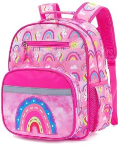 vankev kids backpack for school girls toddlers boys cute lightweight bookbag preschool kindergarten primary elementary school travel gifts bags(rainbow unicorn, kids / 12l)