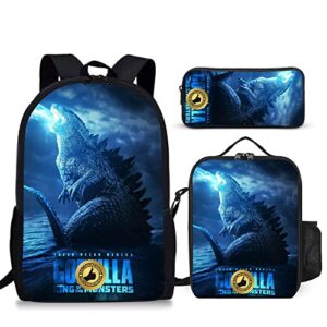 pecxarnt backpack lunch bag set with pencil case lightweight laptop backpacks bookbag cartoon shoulder bag casual daypack