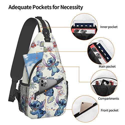 Cartoon Sling Bag Crossbody Shoulder Backpack Crossbody Bag for Travel Hiking Sport Cycling Gift