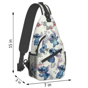 Cartoon Sling Bag Crossbody Shoulder Backpack Crossbody Bag for Travel Hiking Sport Cycling Gift