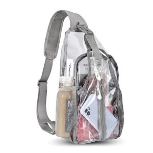 spodears clear crossbody sling backpack sling bag for women men chest shoulder bag daypack for travel hiking