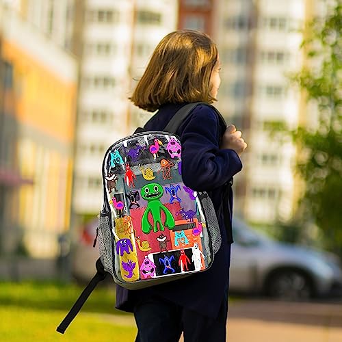 Oinxghw Clear Backpack See Through Bookbag Large Heavy Duty PVC Transparent Backpacks for Boys Girls Men Women