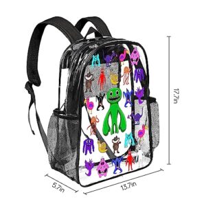 Oinxghw Clear Backpack See Through Bookbag Large Heavy Duty PVC Transparent Backpacks for Boys Girls Men Women