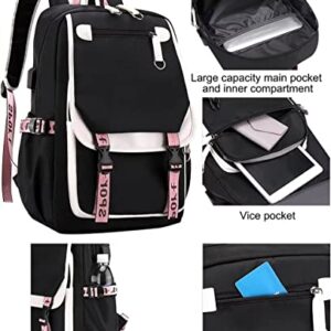 Kpop Backpack for Fans with Audio Cable USB Charging Port Laptop Bag Merchandise for Girls Fans Gifts-1