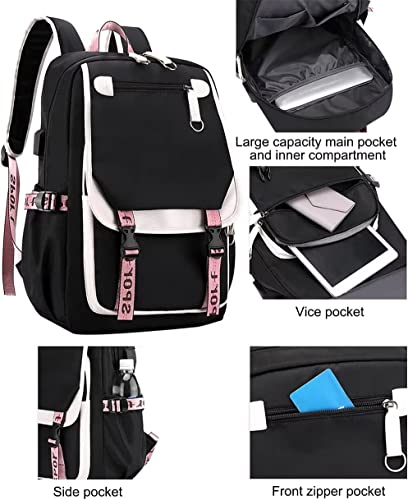 Kpop Backpack for Fans with Audio Cable USB Charging Port Laptop Bag Merchandise for Girls Fans Gifts-1