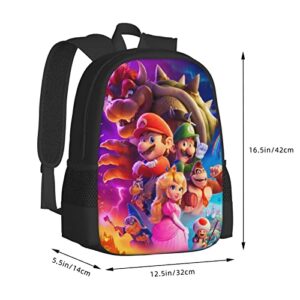 FNASFIA Super Cute Bros Backpack Pencil Case Lunch Bag 3 Piece Set Cartoon Backpack Boys And Girls' Backpack 3D Backpack