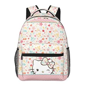 diez hello cat kitty backpack 3d print anime character wink backpack lightweight casual travel laptop backpack for women anime kitty fans gift