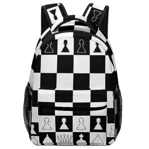 meikko chess board backpack casual daypack with chest strap,lightweight computer bags for men women hiking travel work and business 16 inch