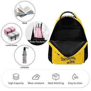 PANJINSHAN Cups Yellow Canvas Backpack Large Capacity Travel Lightweight Casual Daypack Adjustable Strap Work Laptop Bag Gift For Men And Women