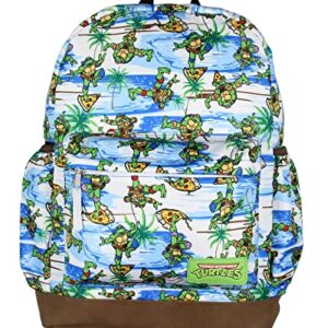 INTIMO Teenage Mutant Ninja Turtles TMNT Pizza Fun School Travel Backpack With Faux Leather Bottom