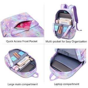 YCBB Kids Backpacks for Girls Butterfly School Bookbags Set with Lunch Tote Bag Lightweight Preschool Kindergarten Elementary School Backpacks