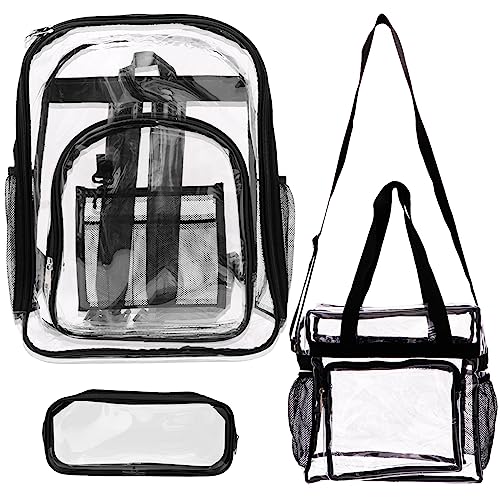 Adatos clear backpack, lunch box and pencil pouch for school, transparent backpack, clear lunch bag, clear pencil case