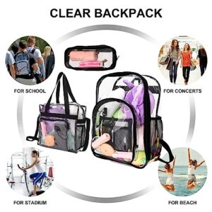 Adatos clear backpack, lunch box and pencil pouch for school, transparent backpack, clear lunch bag, clear pencil case