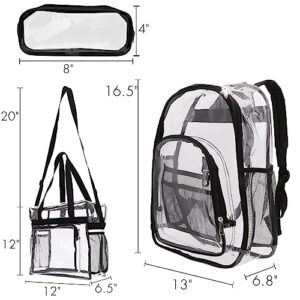 Adatos clear backpack, lunch box and pencil pouch for school, transparent backpack, clear lunch bag, clear pencil case