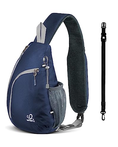 WATERFLY Crossbody Sling Bag Small Water Resistant Backpack Lightweight Shoulder Chest Daypack for Men Women Hiking Travel