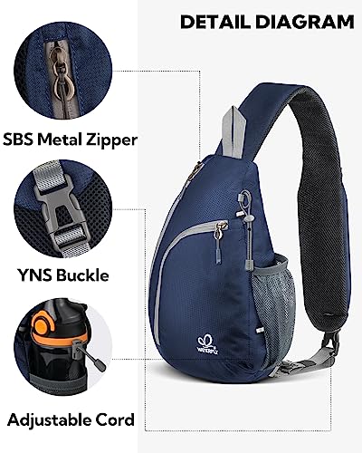 WATERFLY Crossbody Sling Bag Small Water Resistant Backpack Lightweight Shoulder Chest Daypack for Men Women Hiking Travel