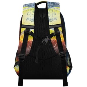 BOENLE Tennis Ball Fire Water Backpack for Boys Girls Bookbag 3-5th Grade Elementary School Bag Kids Travel Rucksack