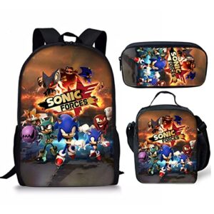 troishui cartoon backpack set 17 inch backpack with lunch bag pencil bag backpack 3pcs set -2