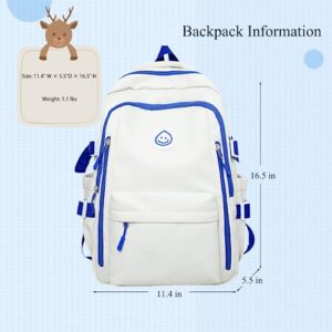 YJMKOI Casual Daypack Backpacks for Girls and Boys, Cute Kids School Bookbag Aesthetic Backpack for Teens Girls,Blue