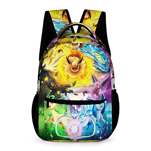 Anime Go Eev-ee Evolutions Backpack Versatile Stylish Multifunctional Anime Bag- for Work Leisure