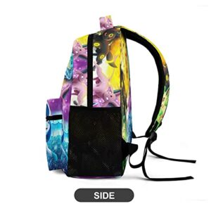 Anime Go Eev-ee Evolutions Backpack Versatile Stylish Multifunctional Anime Bag- for Work Leisure