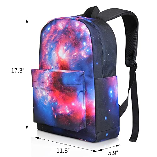 ENDUO DESIGN Backpack Cosmic Starry Sky 17 inch 3D Printed Leisure Schoolbag Girl Boy Black Hiking Day Bag Schoolbag (hamburger)